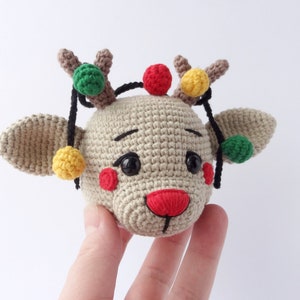 Crochet Pattern Christmas Reindeer Head, Crochet Reindeer Pattern ...