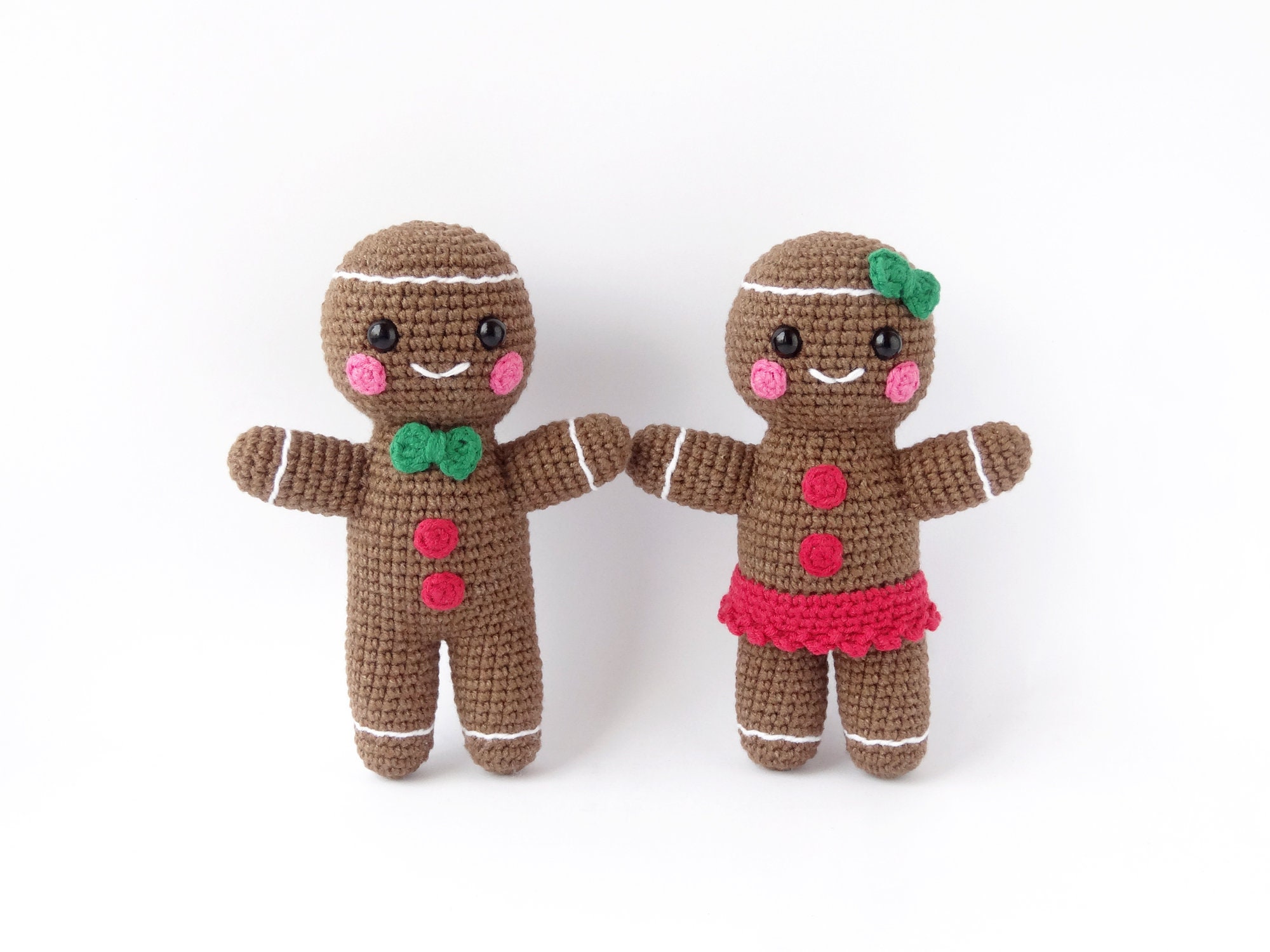 Gingerbread Man & Girl Crochet Pattern Amigurumi Toys - Etsy