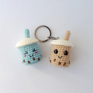 Boba Tea Keychain Crochet Pattern, Cute Crochet Tiny Boba Tea Amigurumi ...