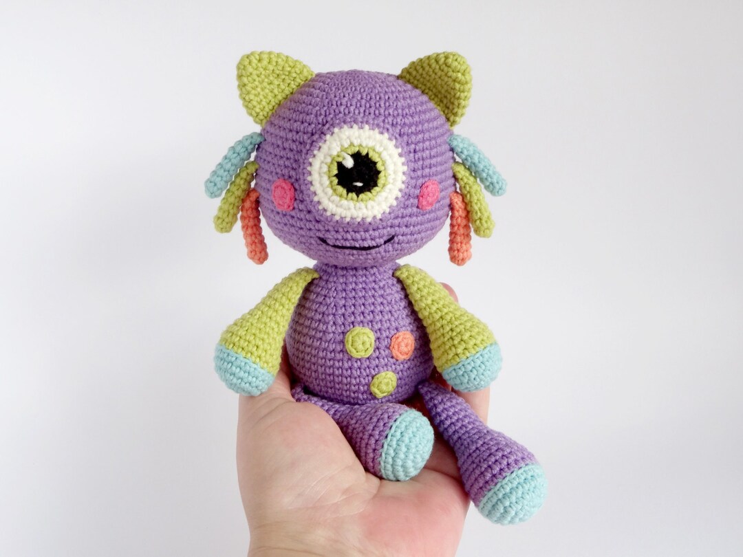 Cute Purple Amigurumi Monster Crochet Pattern Cute Crochet - Etsy