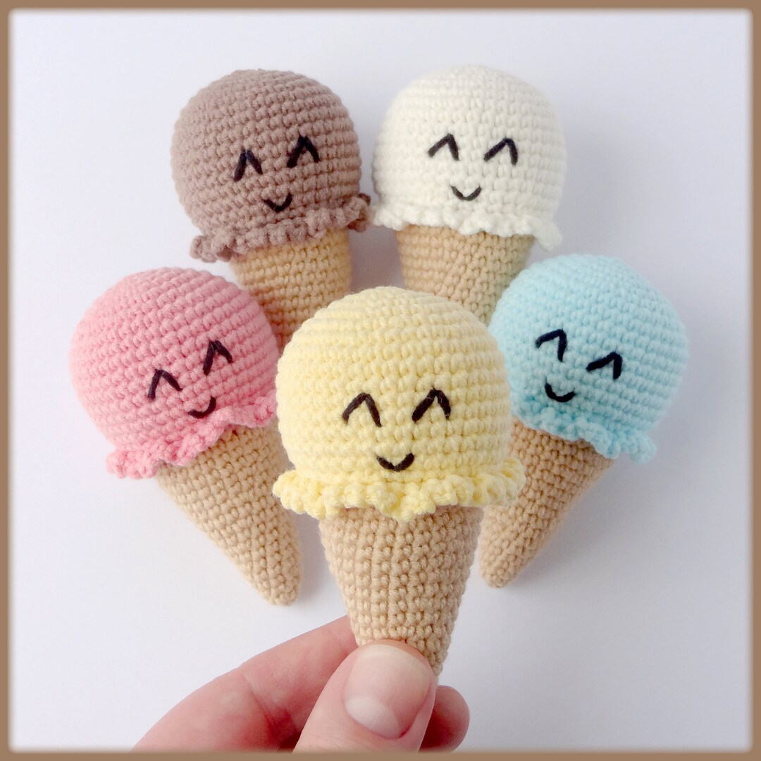 Mini Ice Cream Crochet Pattern, Crochet Ice Cream Pattern, Amigurumi ...