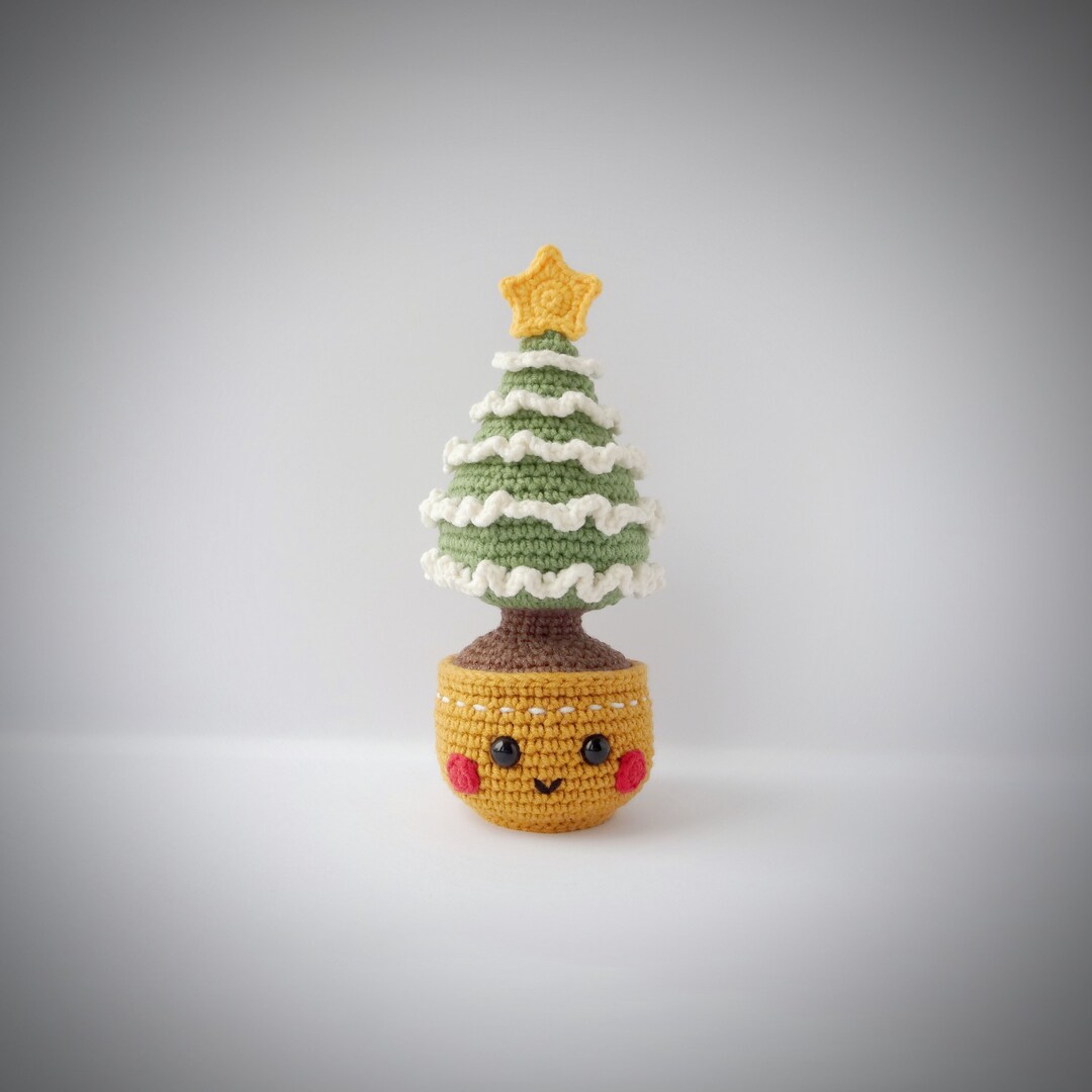 Crochet Pattern Christmas Tree in a Pot Cute Christmas - Etsy