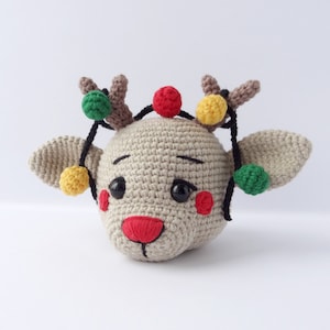 Crochet Pattern Christmas Reindeer Head, Crochet Reindeer Pattern ...
