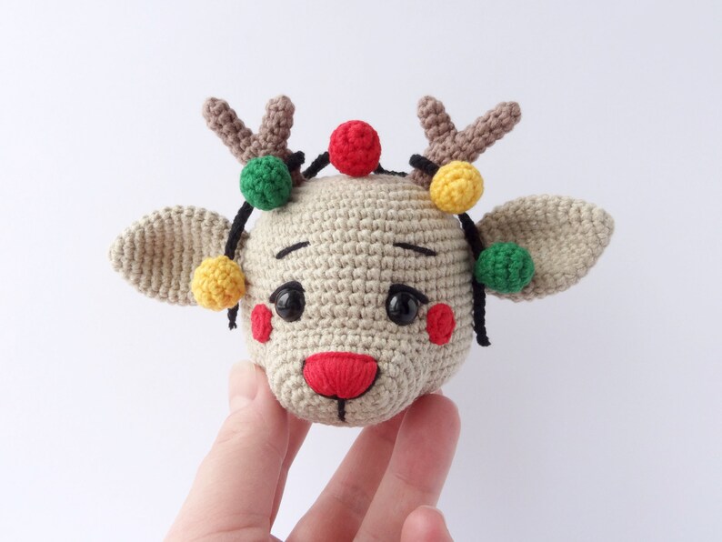 Crochet Pattern Christmas Reindeer Head Crochet Reindeer - Etsy