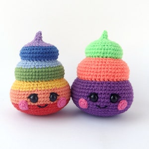 Rainbow Poop Crochet Pattern Kawaii Amigurumi Toy, Crochet Poop Pattern ...