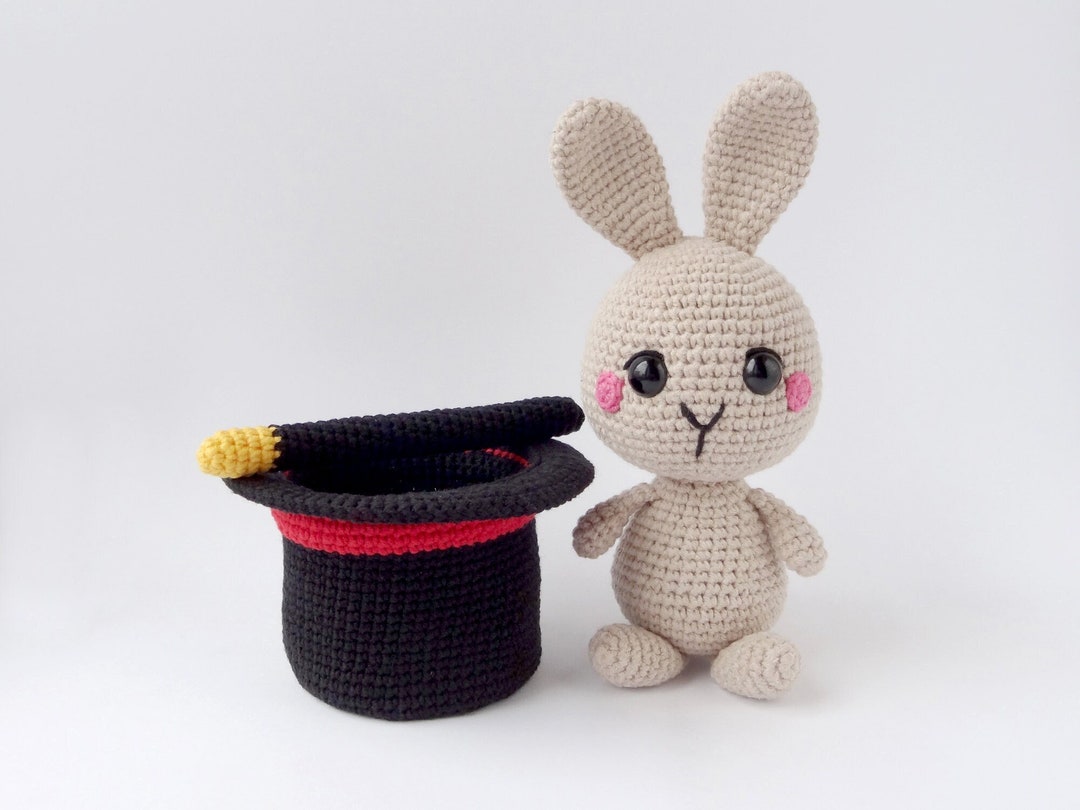 Rabbit and Magicians Hat With Magic Wand Amigurumi Crochet - Etsy