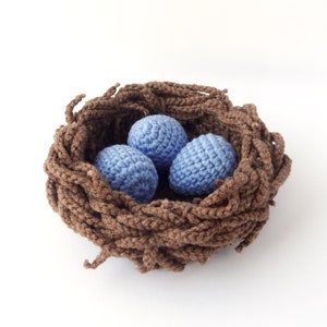 Nest Crochet Pattern, Crochet Bird Nest With Little Blue Eggs Pdf ...