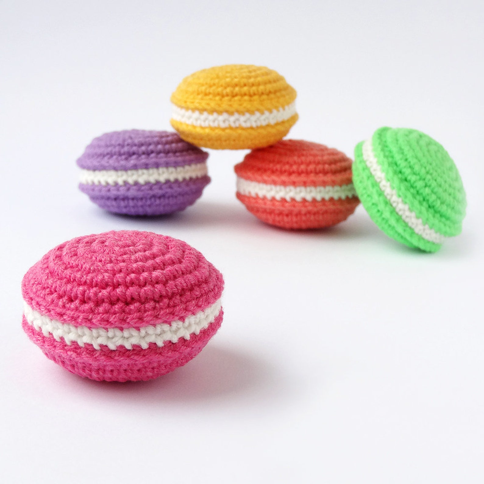 French Macaron Crochet Pattern Macaron Cookies Play Food - Etsy Norway