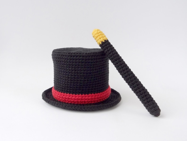 Rabbit and Magicians Hat With Magic Wand Amigurumi Crochet | Etsy