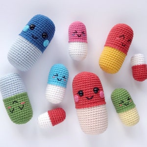 Amigurumi Pills Crochet Pattern, 4 Pill Sizes in 1 Crochet Pattern ...
