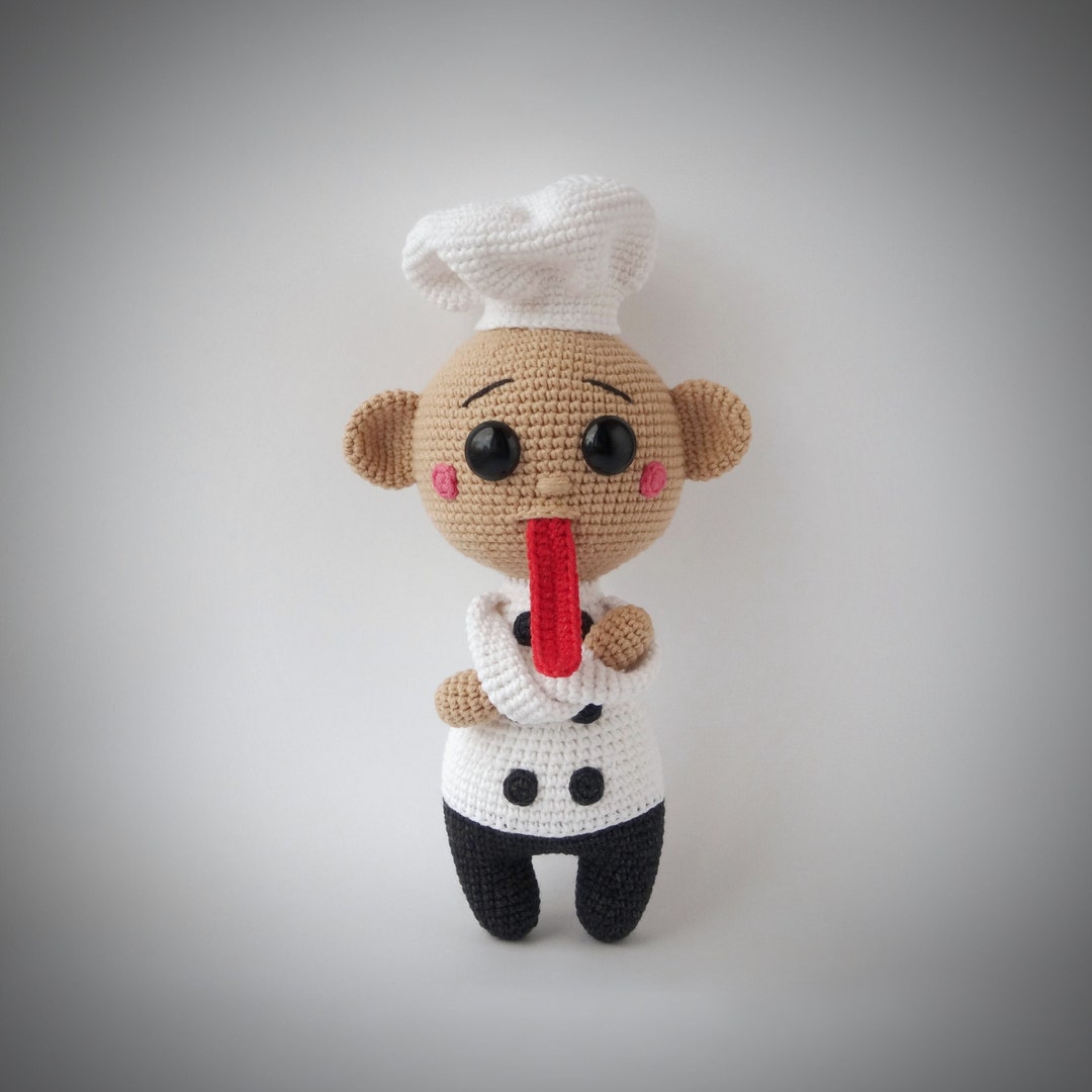 Chef Crochet Pattern Amigurumi Doll With a Long Tongue - Etsy