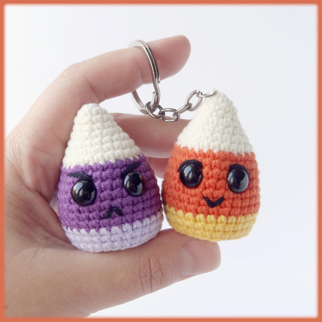 Candy Corn Keychain Crochet Pattern - Etsy