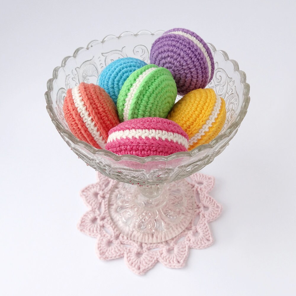 French Macaron Crochet Pattern Macaron Cookies Play Food - Etsy Norway