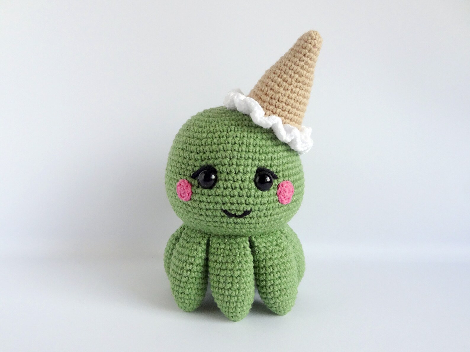 Crochet Pattern Octopus With Ice Cream Cone Cute Amigurumi - Etsy