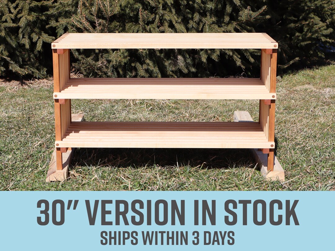 Handcrafted Shoe Rack in Solid Maple With Elegant Cherry Accents ...