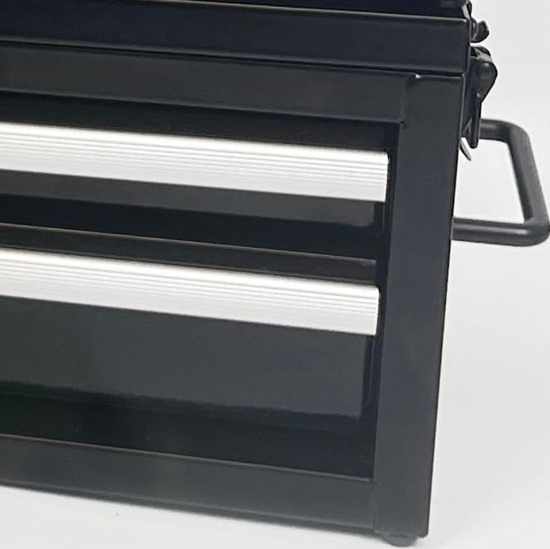 Mini Metal 2 Drawer Hobby Tool Box With Handles and Wheels Craft ...