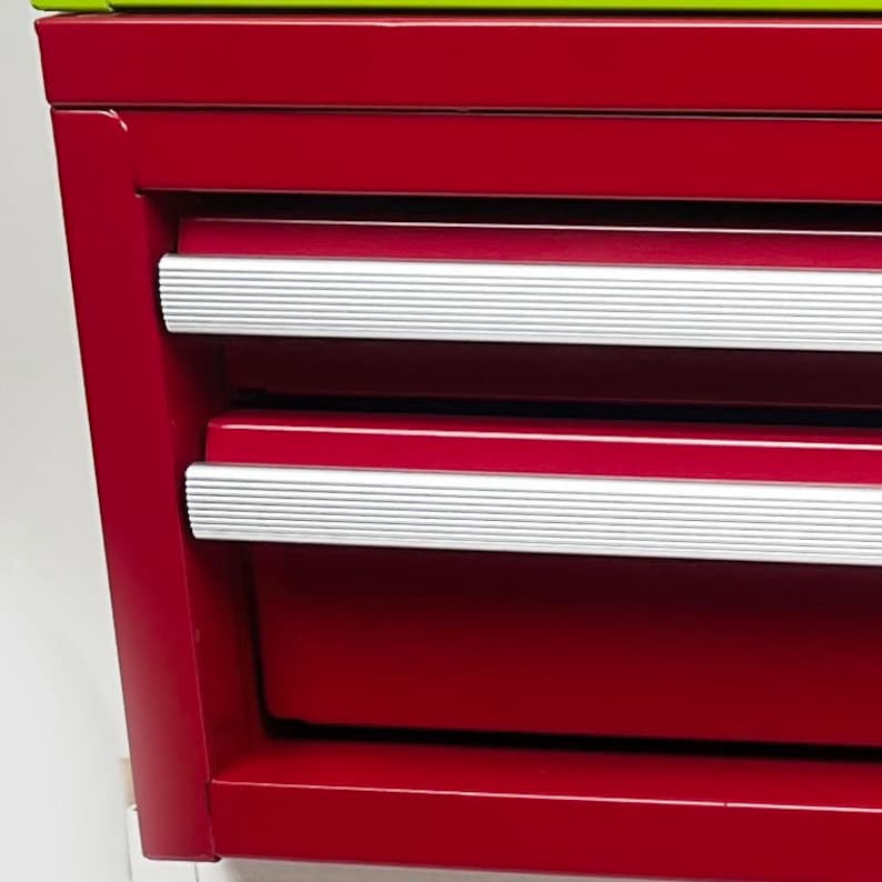 Mini Metal 2 Drawer Hobby Tool Box With Handles and Wheels Craft ...