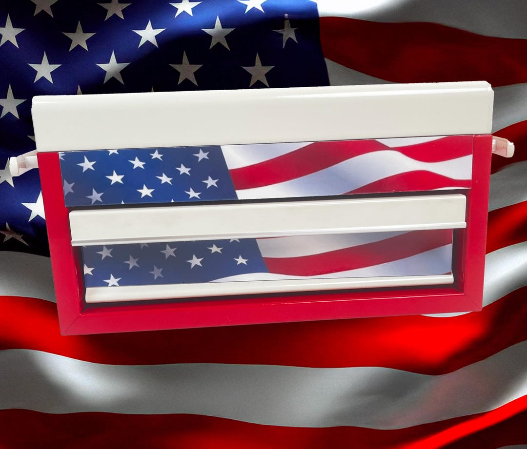 Two Color Mini Metal Patriotic US Flag Tool Box W Drawer and Handles ...