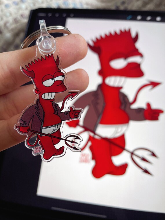 Devilish Bart Simpson Keychain - Etsy