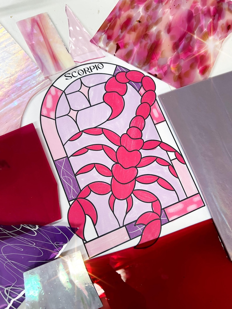 Scorpio Zodiac Stained Glass Pattern-intermediate HOBBY LICENSE - Etsy