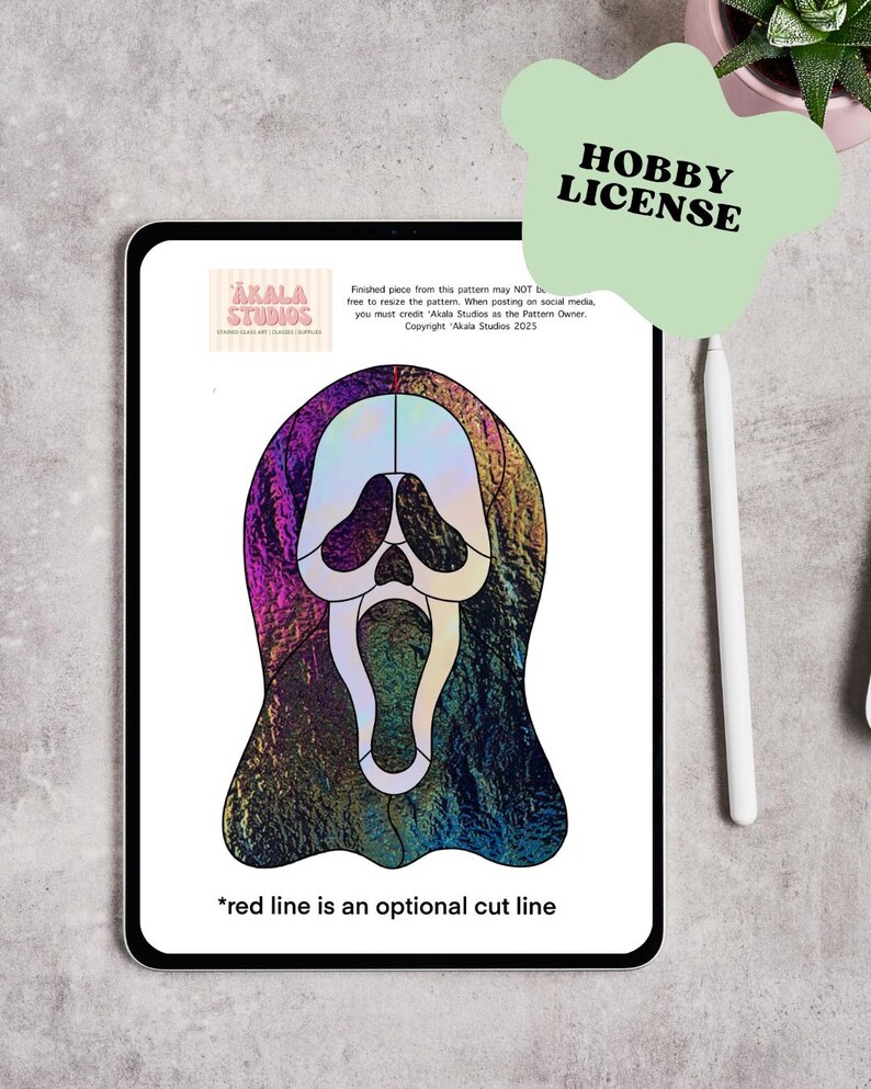 Scream Stained Glass Pattern-intermediate HOBBY LICENSE Ghostface ...
