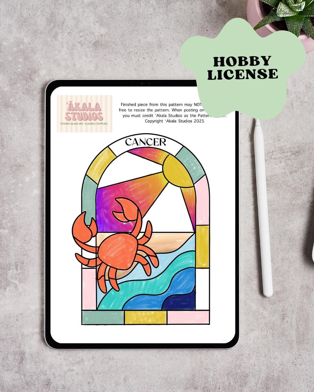 Cancer Zodiac Stained Glass Pattern-intermediate HOBBY LICENSE - Etsy