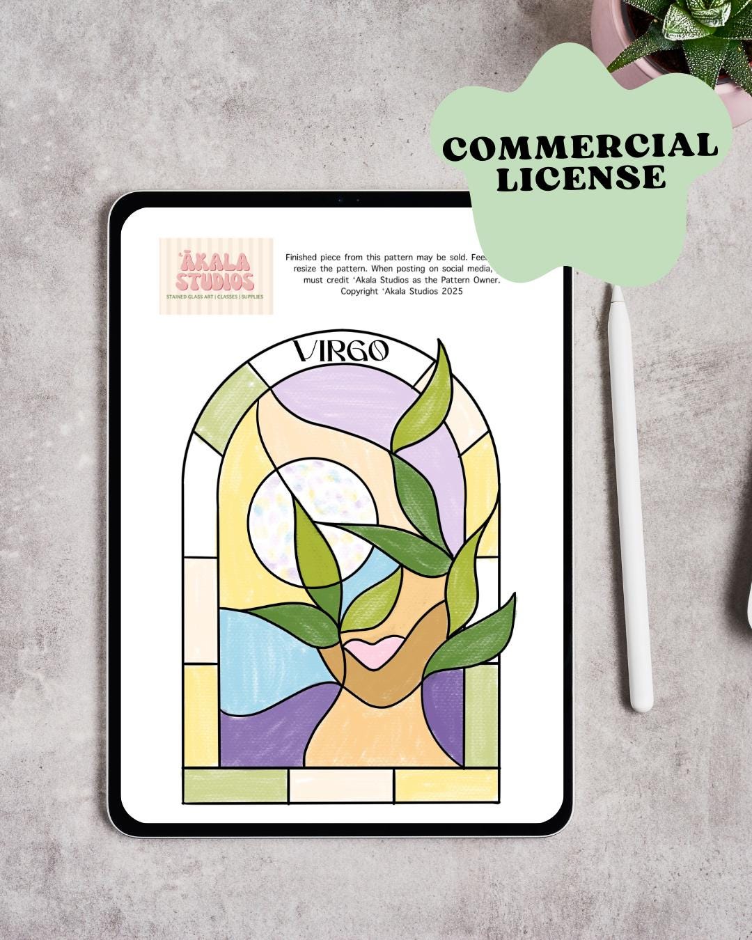 Virgo Zodiac Stained Glass Pattern-intermediate COMMERCIAL LICENSE - Etsy