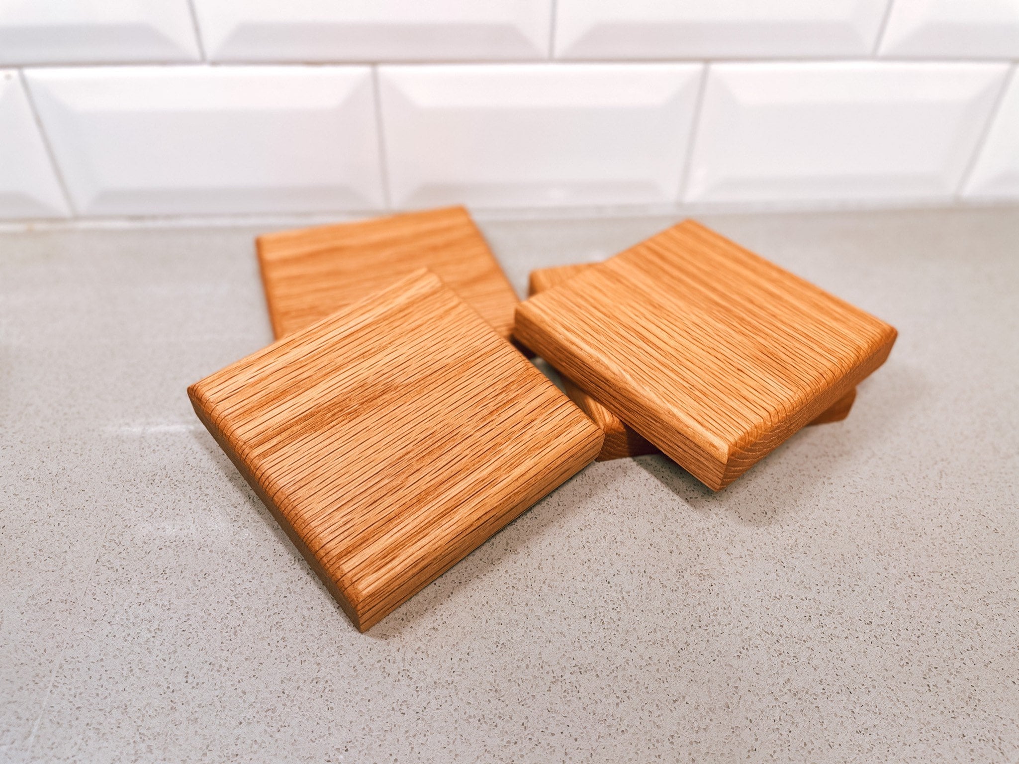 Red Oak Solid Wood Coasters SET OF 4 - Etsy
