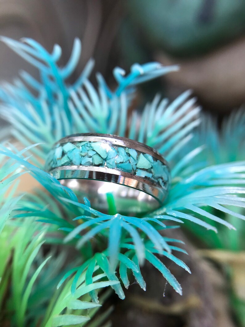Stone Inlay Turquoise Ring | Etsy