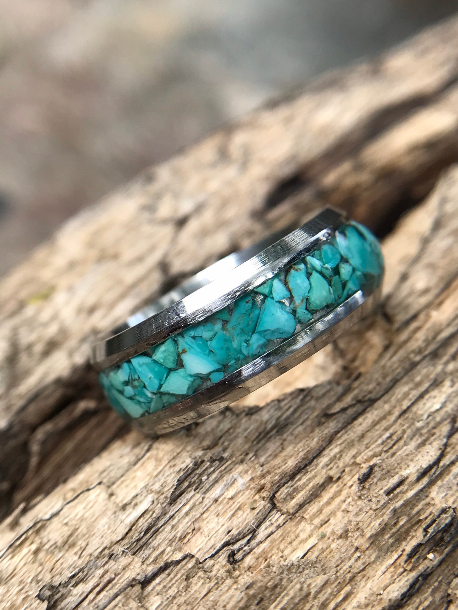 Stone Inlay Turquoise Ring | Etsy