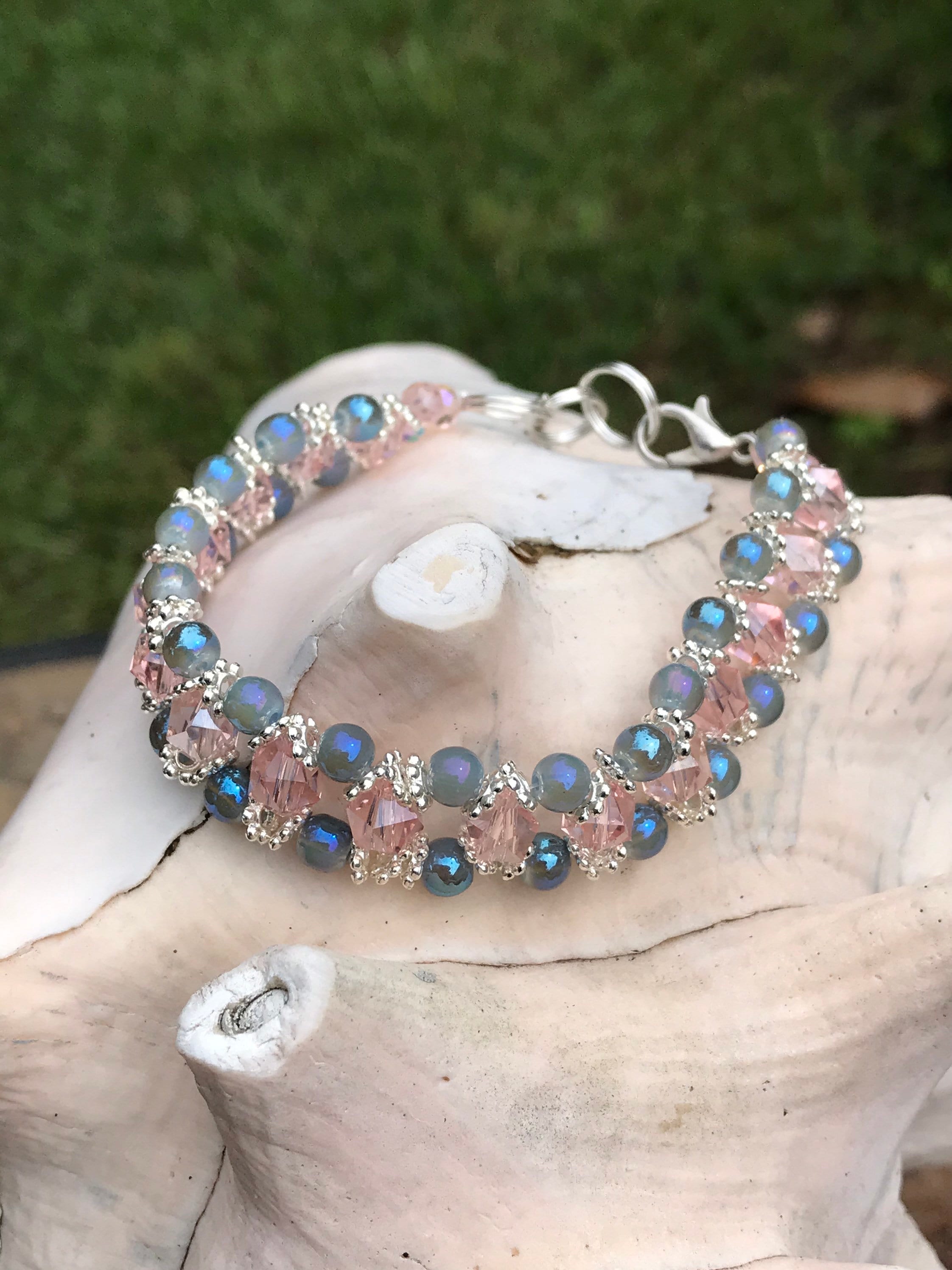 Pulseras de cristal con cristales swarovski | Etsy