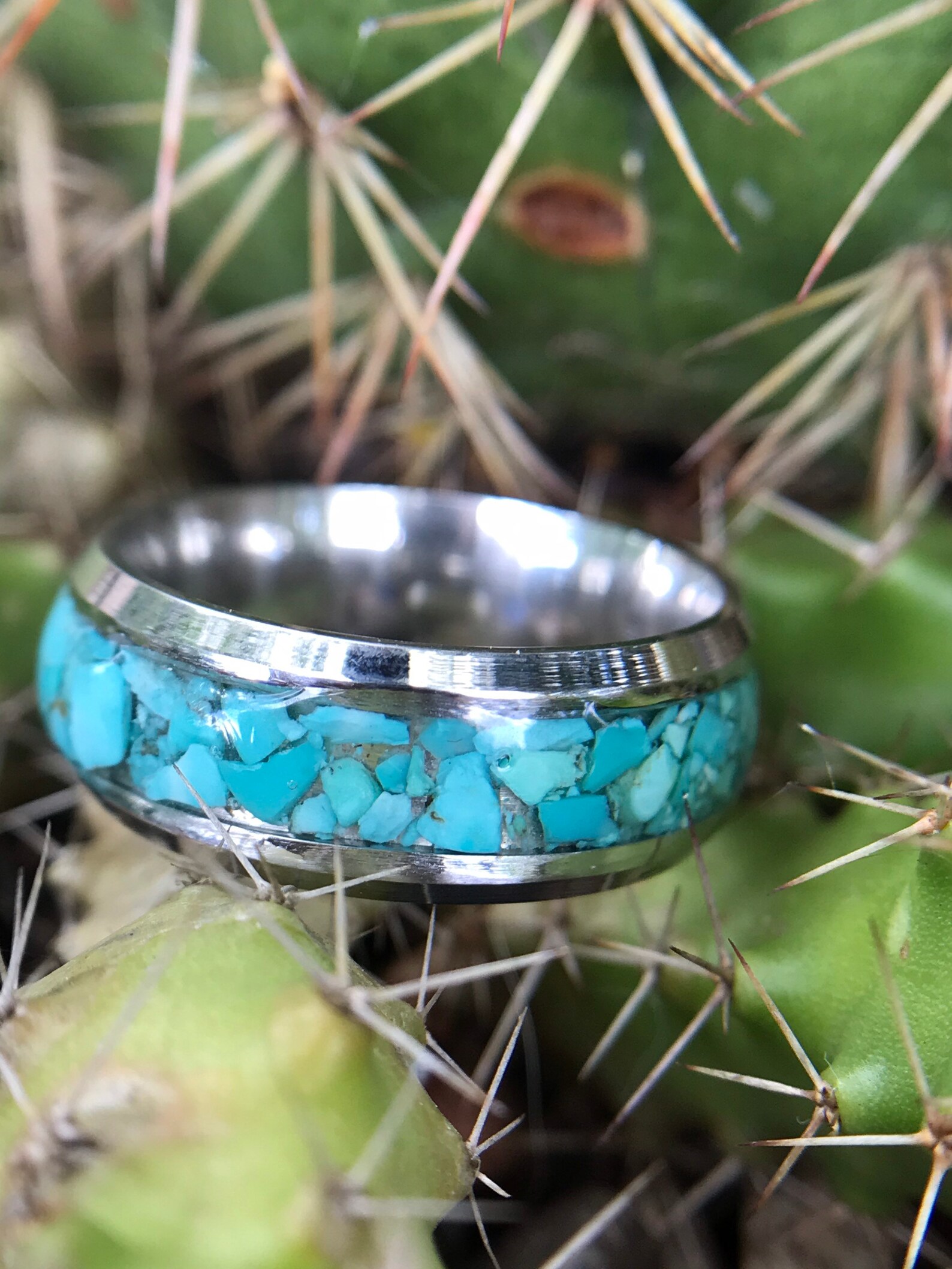 Stone Inlay Turquoise Ring | Etsy