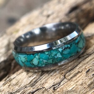 Stone Inlay Turquoise Ring - Etsy