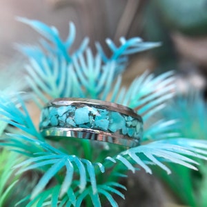 Stone Inlay Turquoise Ring - Etsy