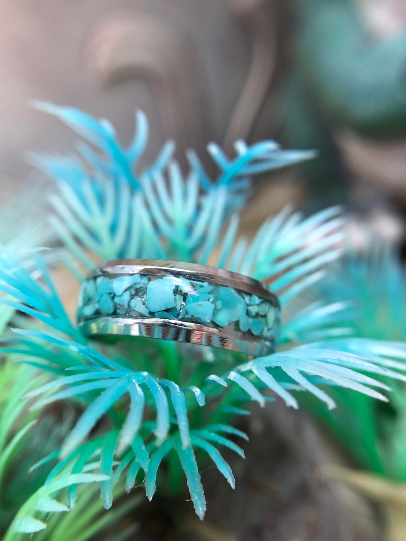 Stone Inlay Turquoise Ring | Etsy