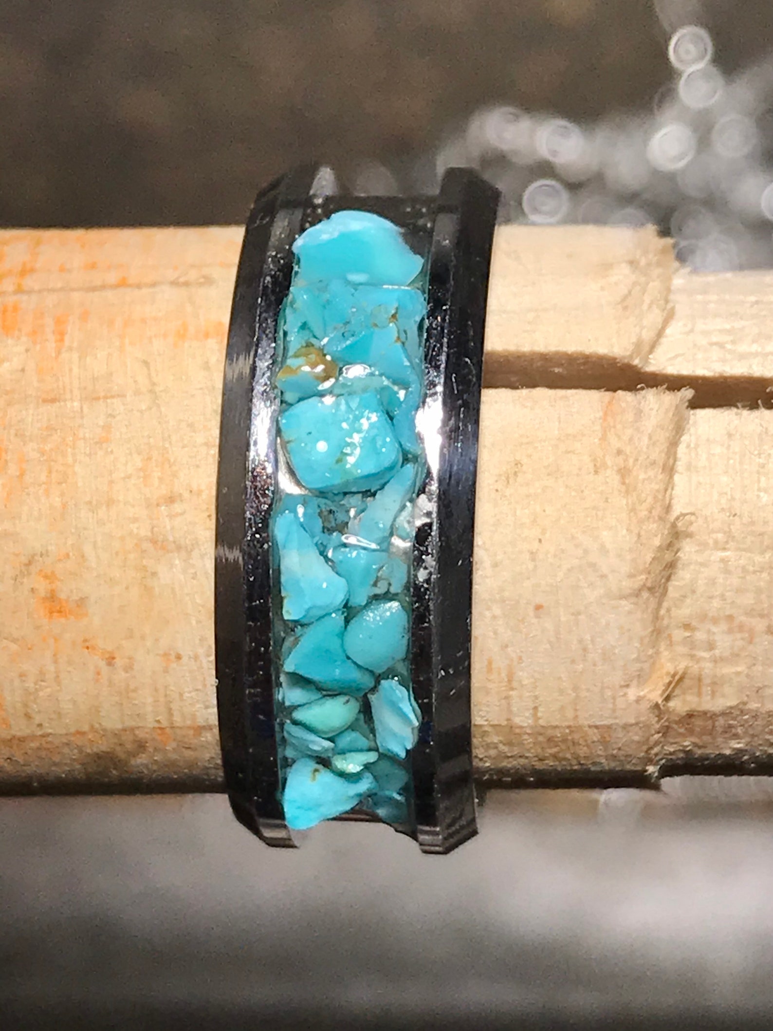 Stone Inlay Turquoise Ring | Etsy