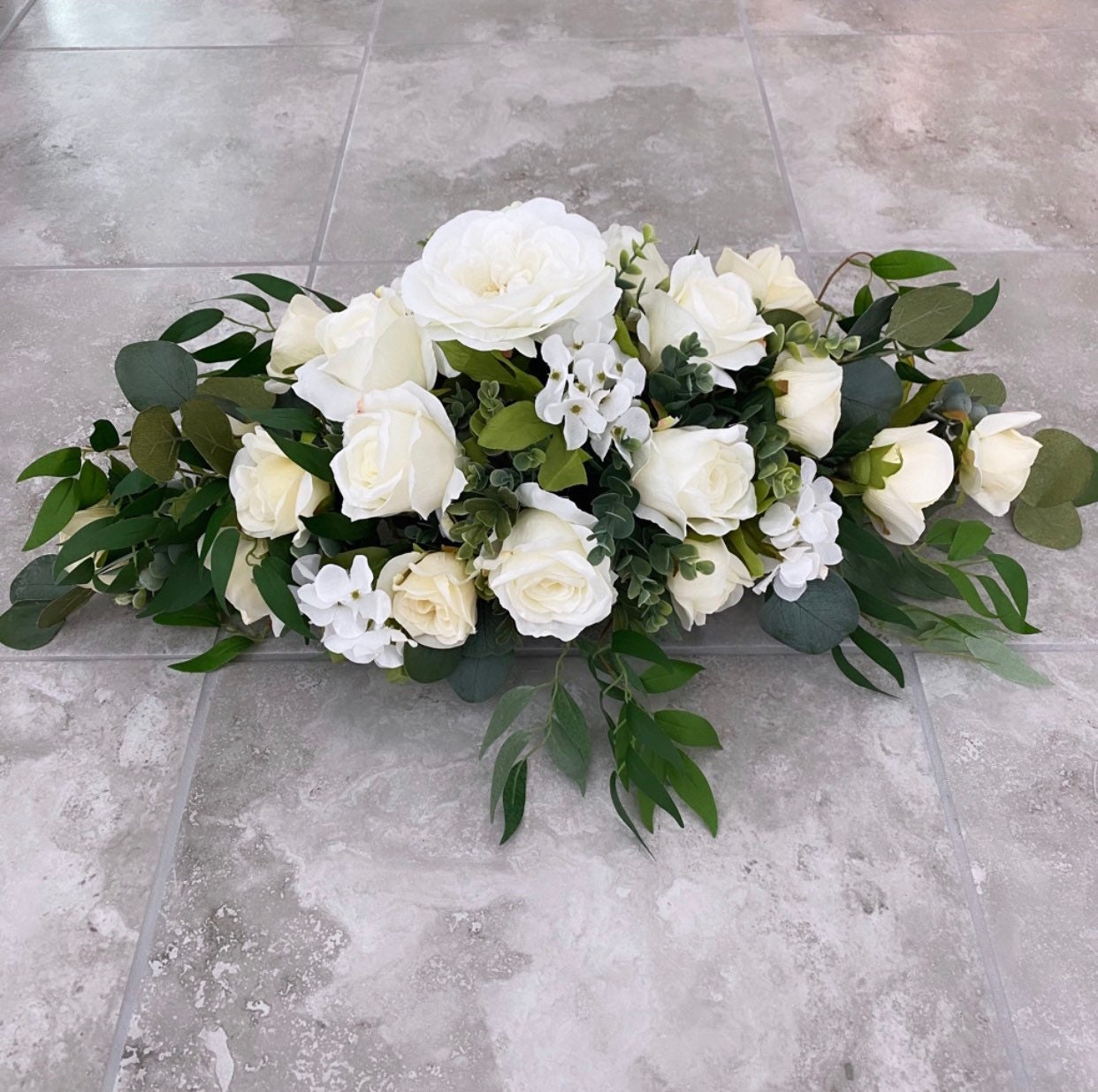 Ivory Floral centerpiece wedding table centerpiece | Etsy