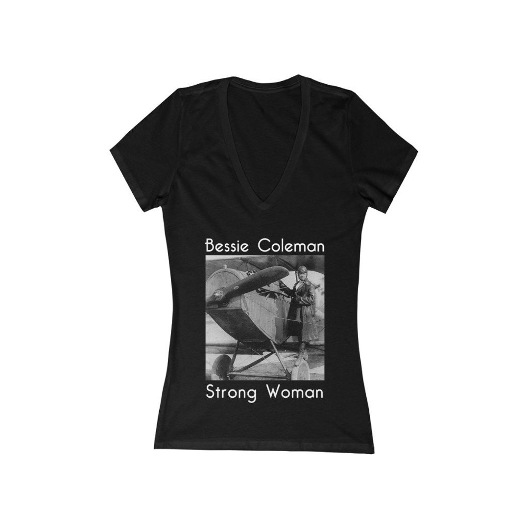 Bessie Coleman White Lettering Women's Jersey V-neck - Etsy