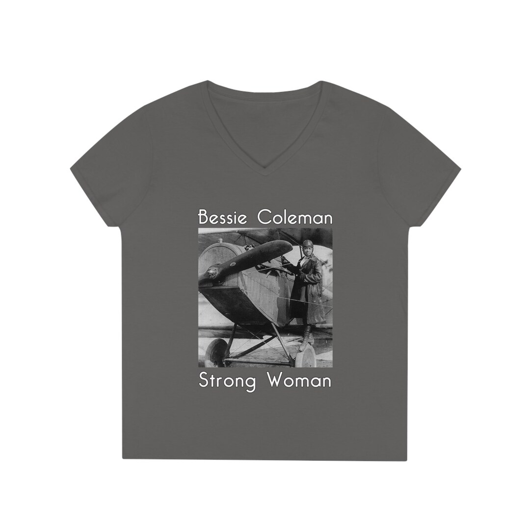 Bessie Coleman White Lettering Women's Jersey V-neck Tee - Etsy