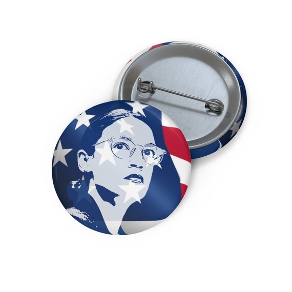 AOC Alexandria Ocasio-cortez Custom Pin Buttons | Etsy