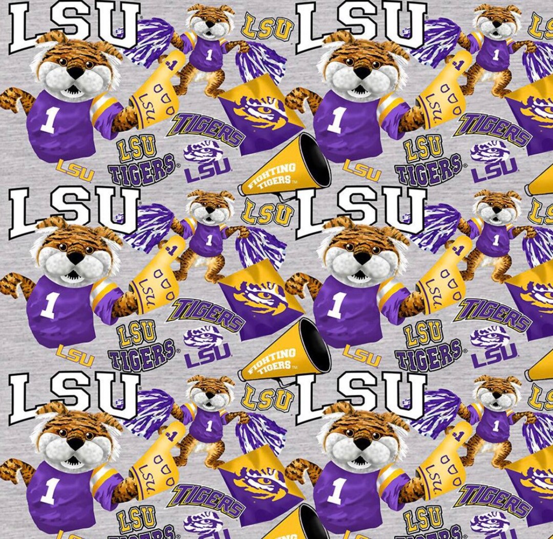 Louisiana State University Tigers LSU Mascot Fabric 100% Cotton 44 ...