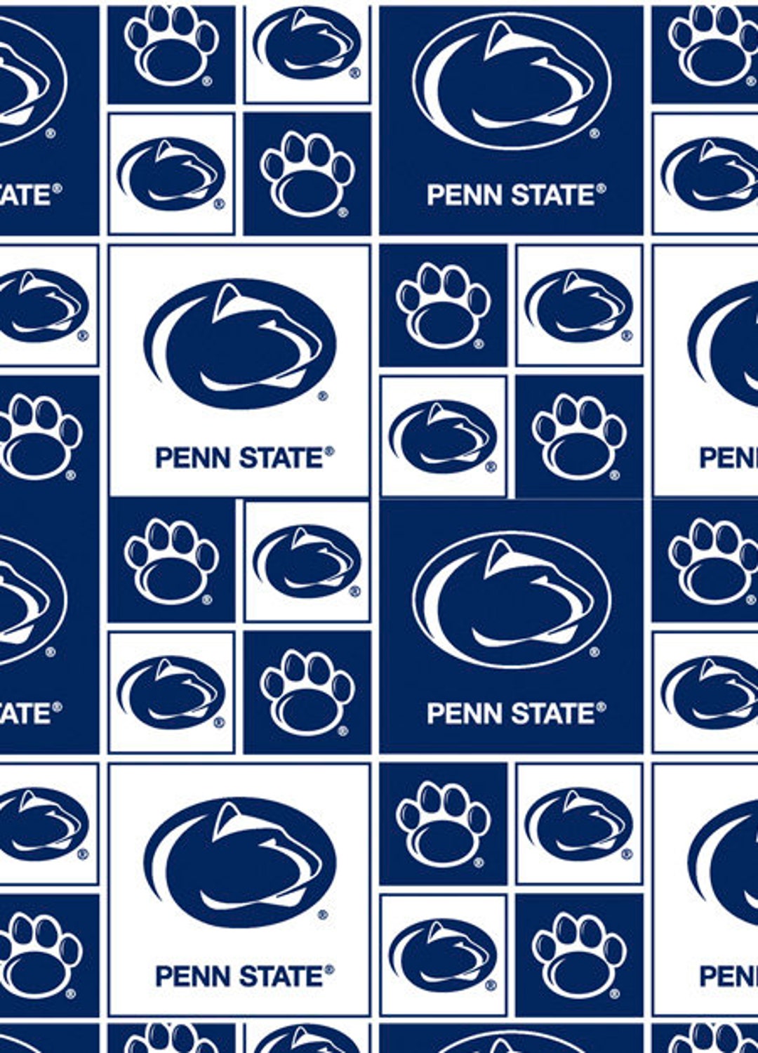 Penn State University Nittany Lions NCAA Fabric Box Logo Pattern 44 ...