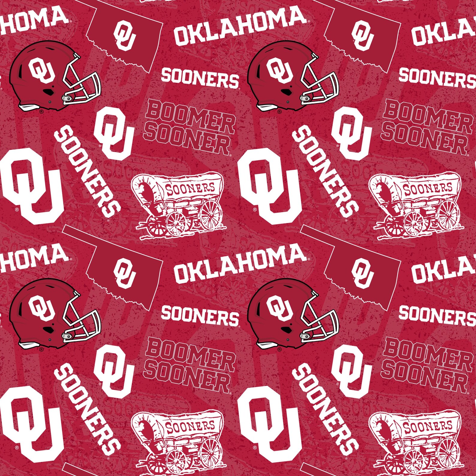 Oklahoma University NCAA Fabric Tone on Tone Logo Pattern 44 - Etsy
