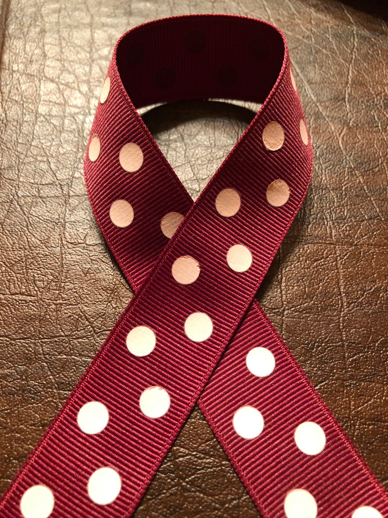 Beet Red With Pink Polka Dots Grosgrain Ribbon 7/8 Wide - Etsy UK