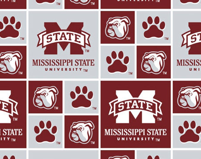Mississippi State University NCAA Fabric Box Logo Pattern 020 44 Inches ...