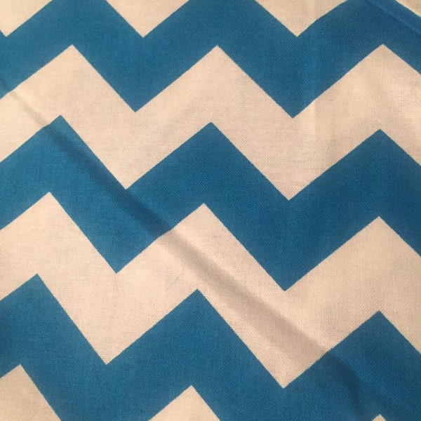 Blue Chevron Fabric - Etsy