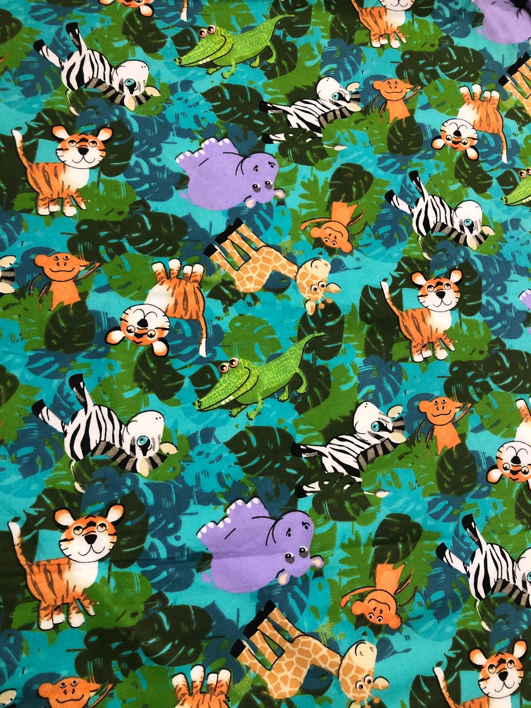 Fluffy Flannel Jungle Friends Fabric 100% Cotton Flannel 44” - Etsy