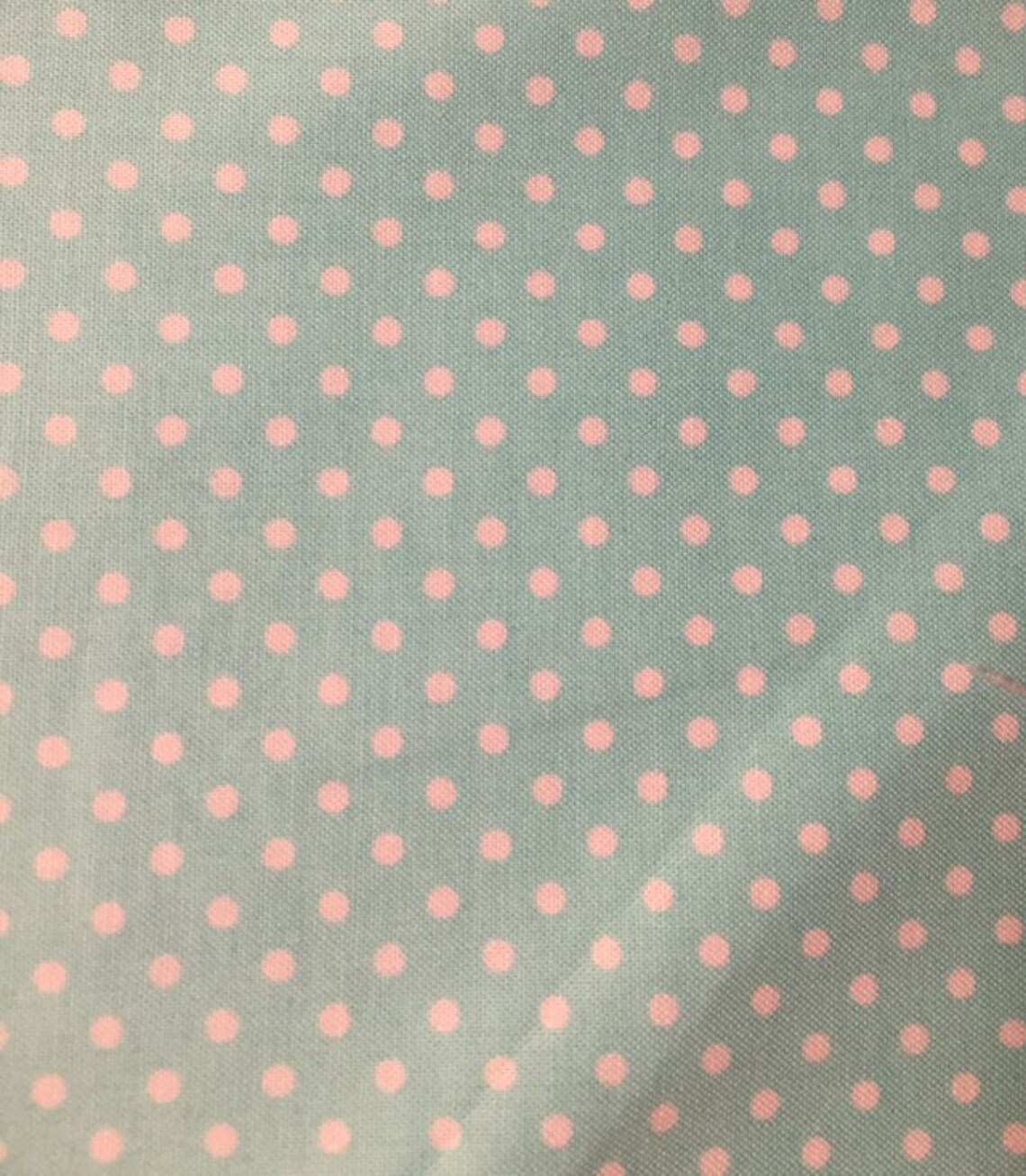 Aqua and White Small Polka Dot Fabric 100% Cotton 44 - Etsy