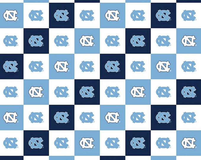 University of North Carolina Tarheels NCAA Fabric Checkerboard Pattern ...