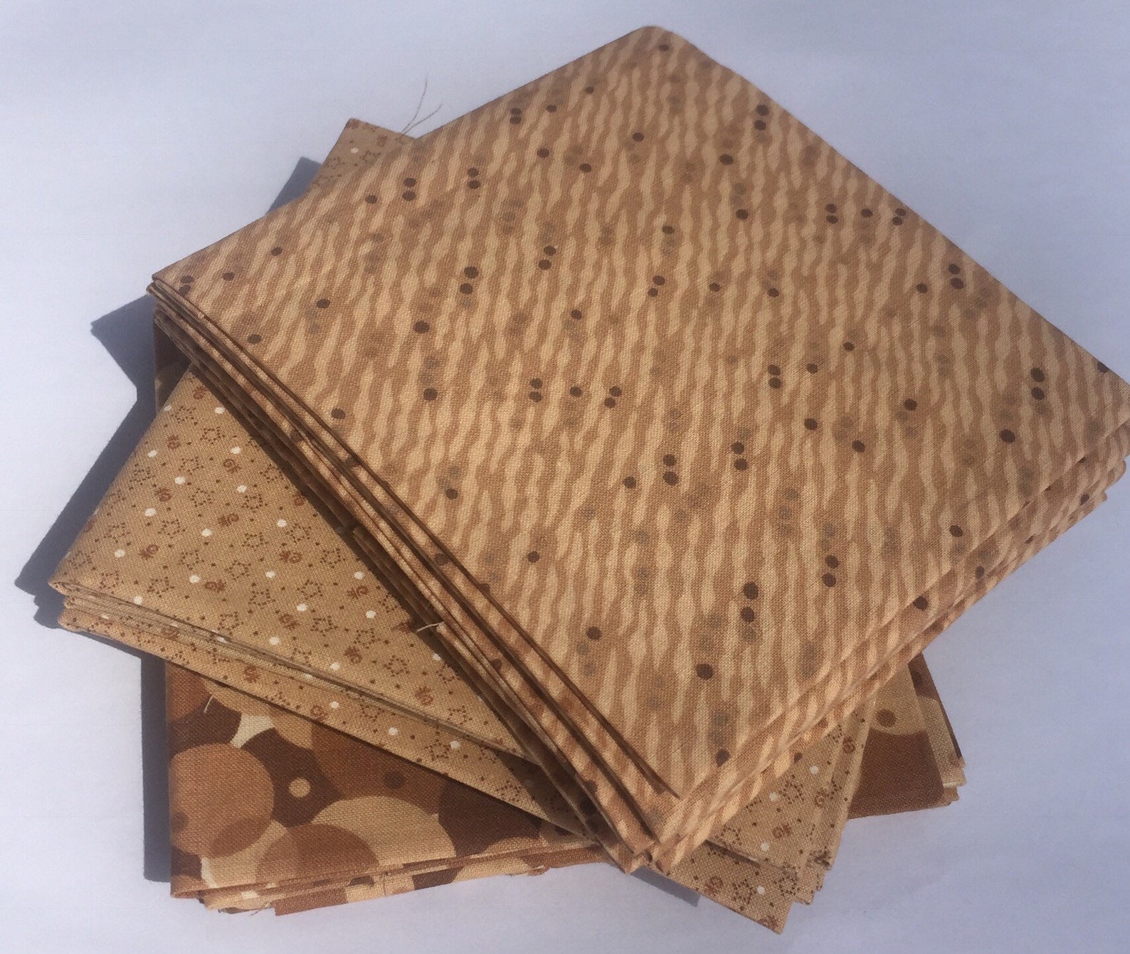 Fabri-Quilt Tan Print Fat Quarter Fabric Bundle great for | Etsy